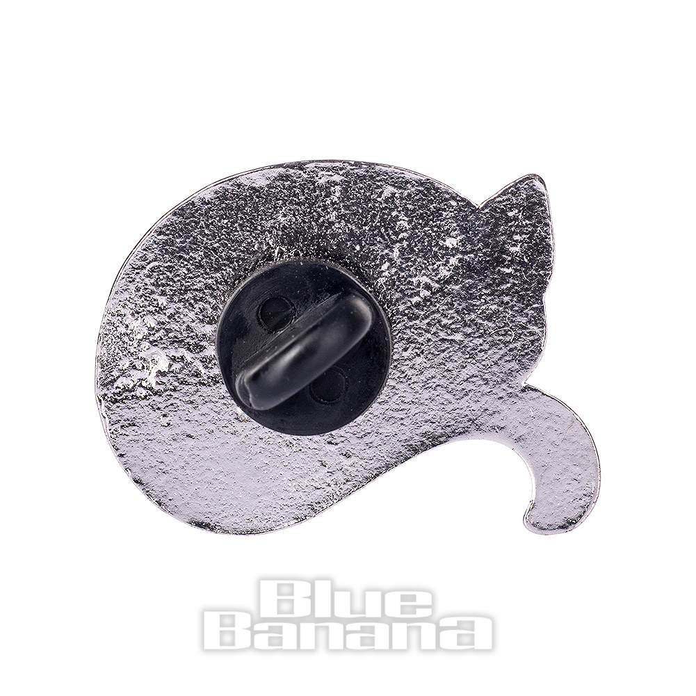Blue Banana Sleeping Cat Pin Badge (Black) | Blue Banana