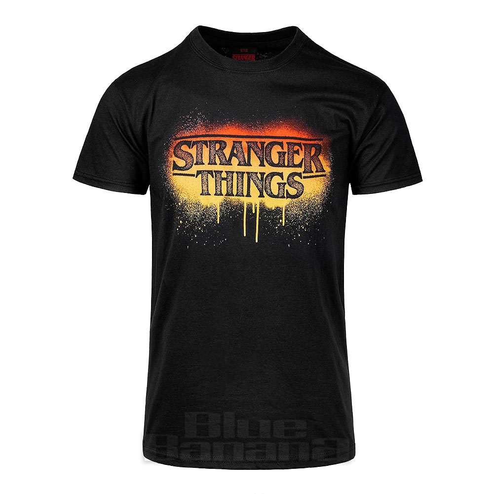 Official Stranger Things Spray Paint Hellfire T-Shirt (Black) | Blue Banana