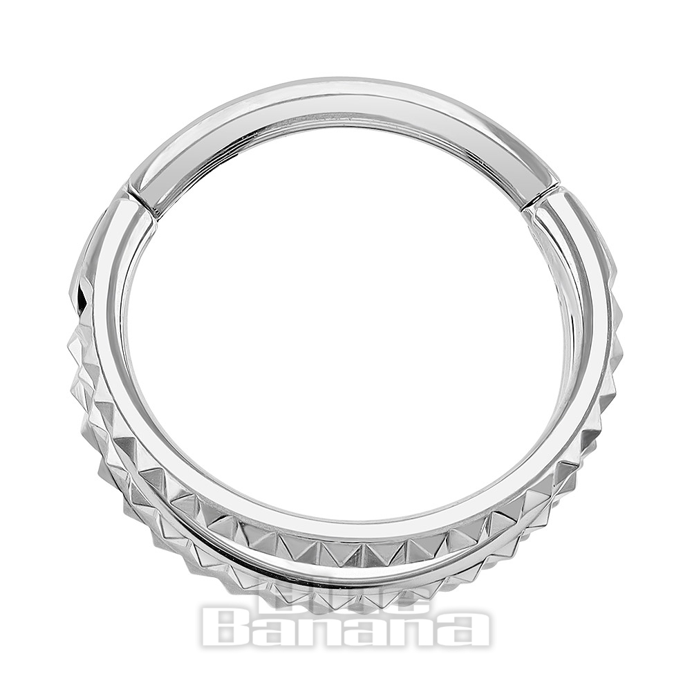 Ridges Triple Row Polished Titanium 1.2mm Hinged Segment Ring | Hoop