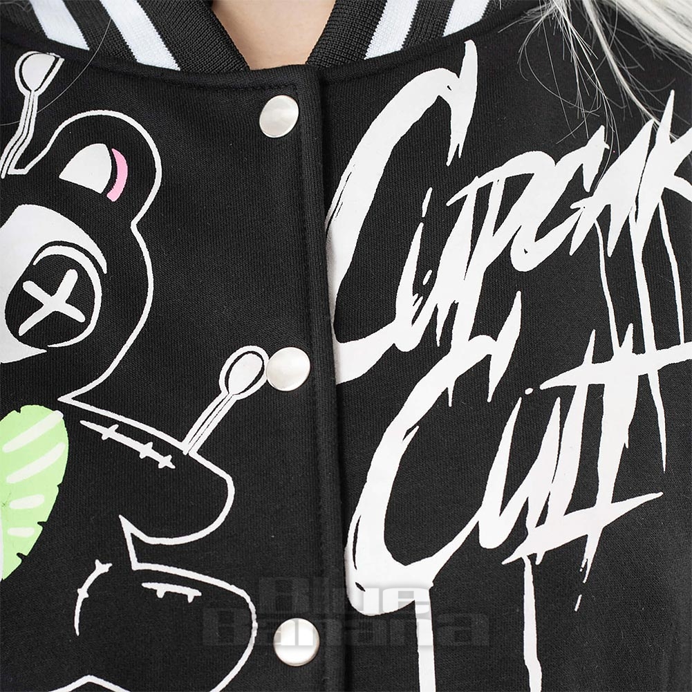 Cupcake Cult Voodoo Teddy Varsity Jacket (Black) | Blue Banana