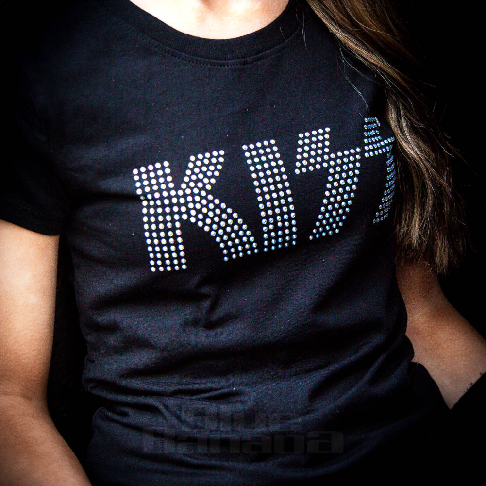 Official KISS Logo Diamante Skinny T Shirt (Black) | Official Band ...