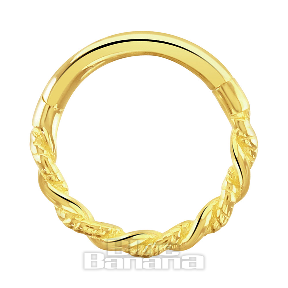 Twist 14K Gold 1.2 x 8mm Hinged Segment Ring | Piercing Hoop