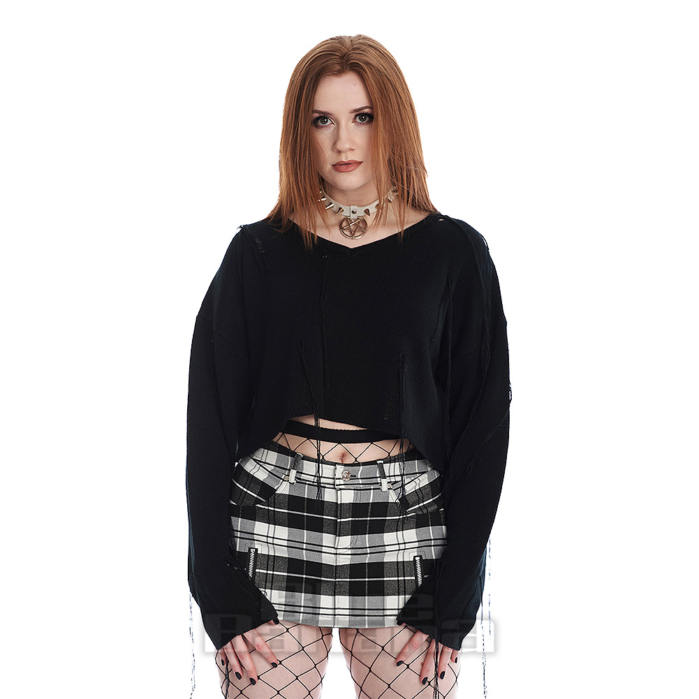 Banned Reo Black Jumper | Oversized Alternative Sweater