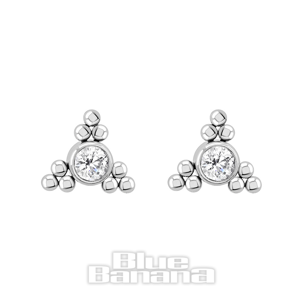Blue Banana Titanium Triangle Threadless Top Set (Silver)| Body ...