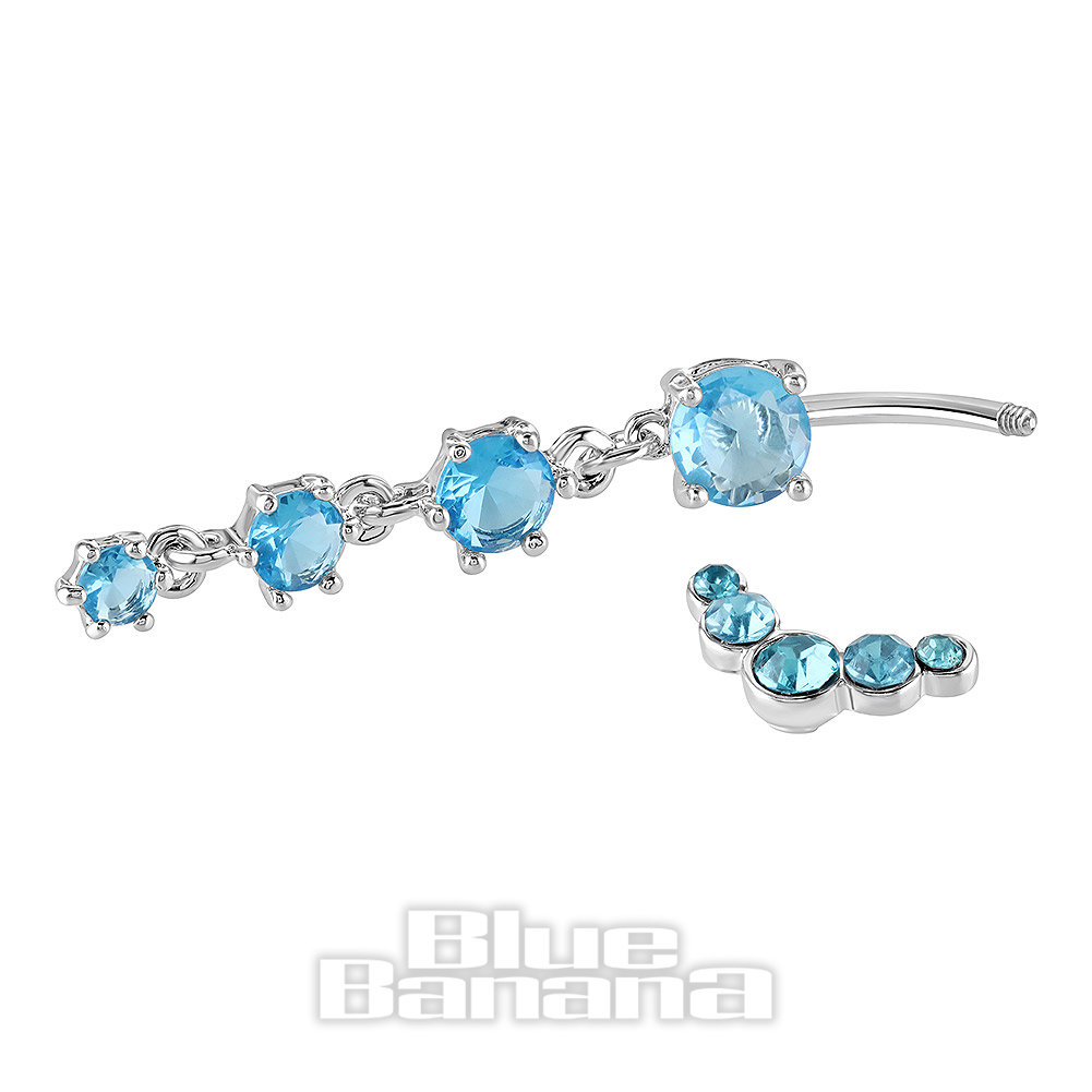 Blue Banana Polished Titanium 1.6 X 10Mm Externally Threaded Navel Bar ...
