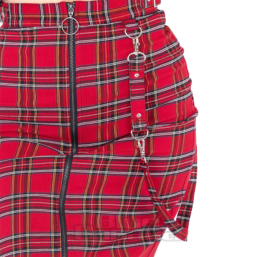 Heartless Kohko Red Tartan Skirt Alternative Pencil Skirts