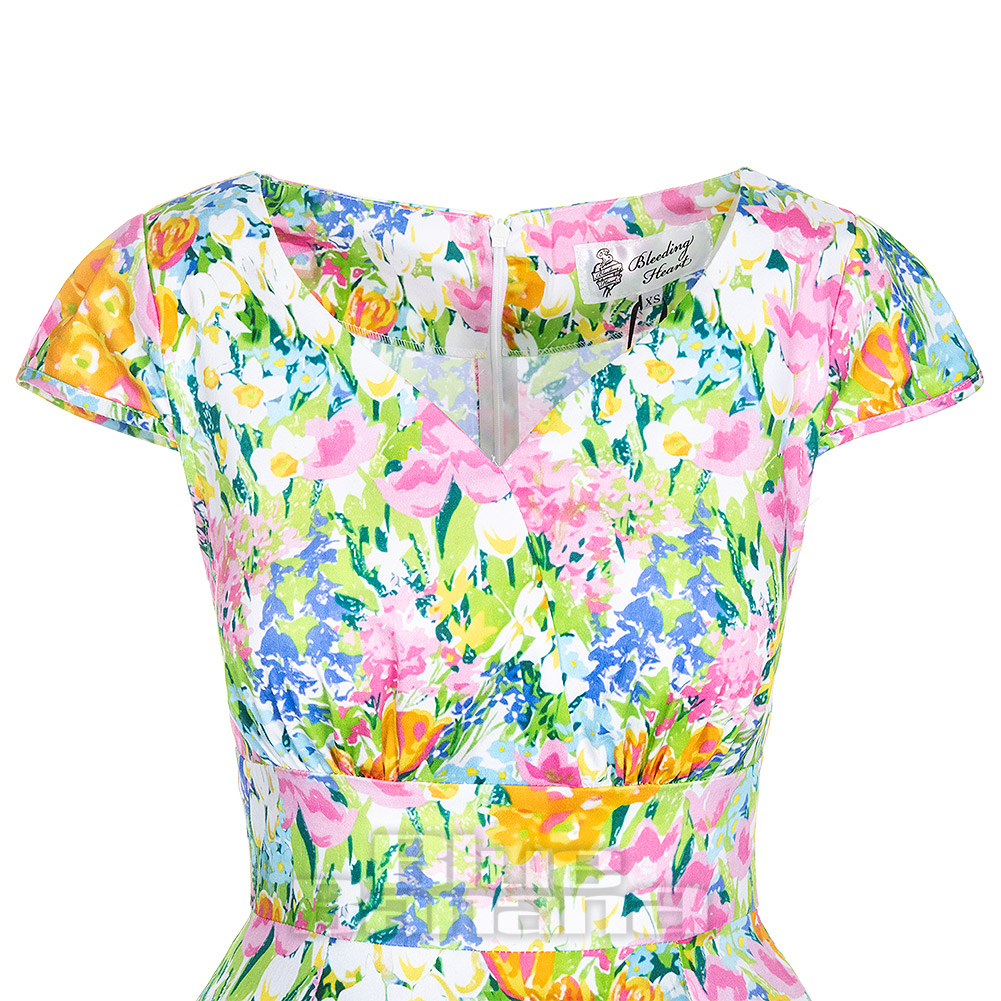 Bleeding Heart Floral Short Sleeve Dress | Vintage Summer Dresses