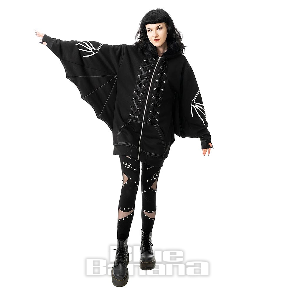 Heartless Anatomy Bat Hoodie (Black) | Blue Banana
