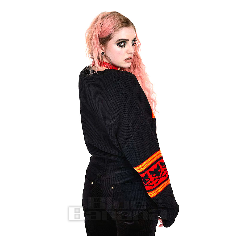 Jawbreaker Intarsia Hell Kitten Sweater | Alt Winter Fashion