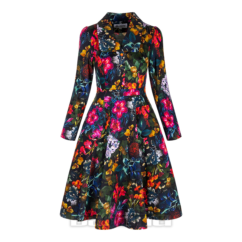 Bleeding Heart Collared Floral Dress | Vintage Dresses