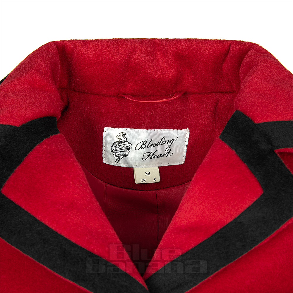 Bleeding Heart Black Trim Pea Coat | Vintage Fashion