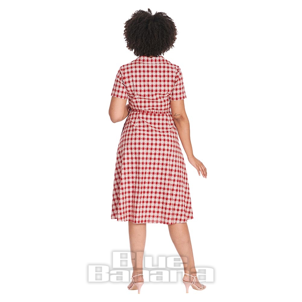 Banned Red Cherry Check Dress | 50s Vintage Dresses