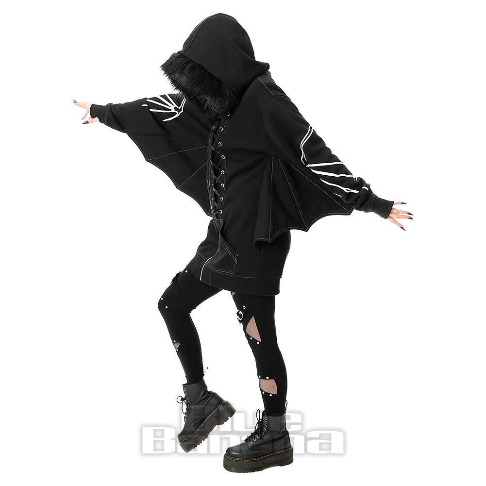 Heartless Anatomy Bat Hoodie (Black) | Blue Banana