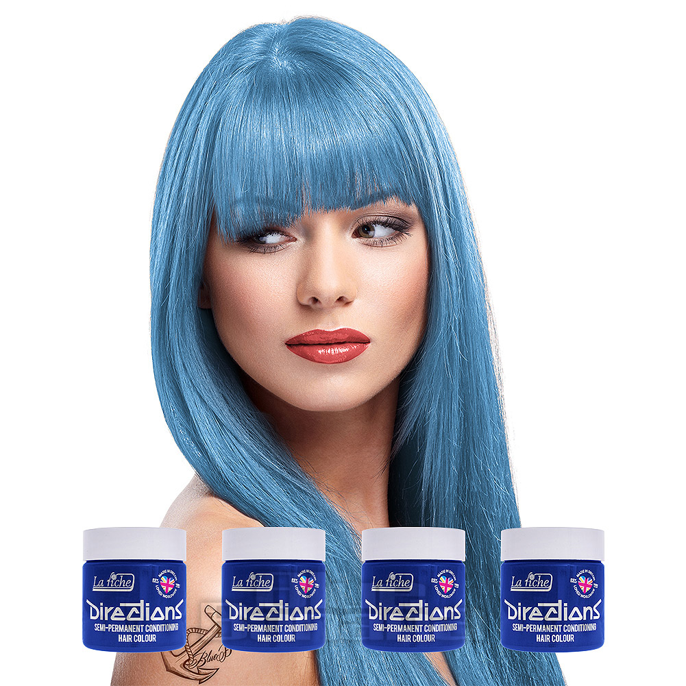 La Riche Pastel Blue Directions Hair Dye 4 Pack | Blue Banana