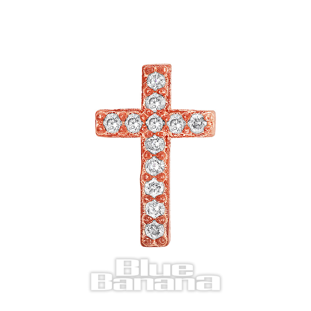 Surgical Steel Gold Crystal Cross Tragus Stud, Ear Piercings