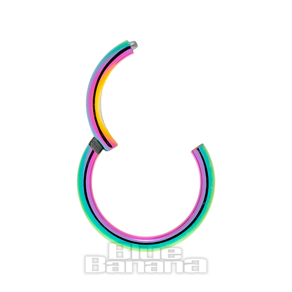 Rainbow 1.2mm Hinged Segment Ring | Hoop Piercing Jewellery