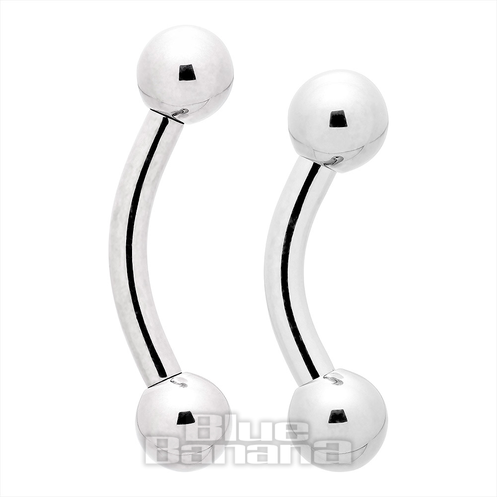 Polished Titanium 1.6mm Curved Barbell | Piercing Jewellery