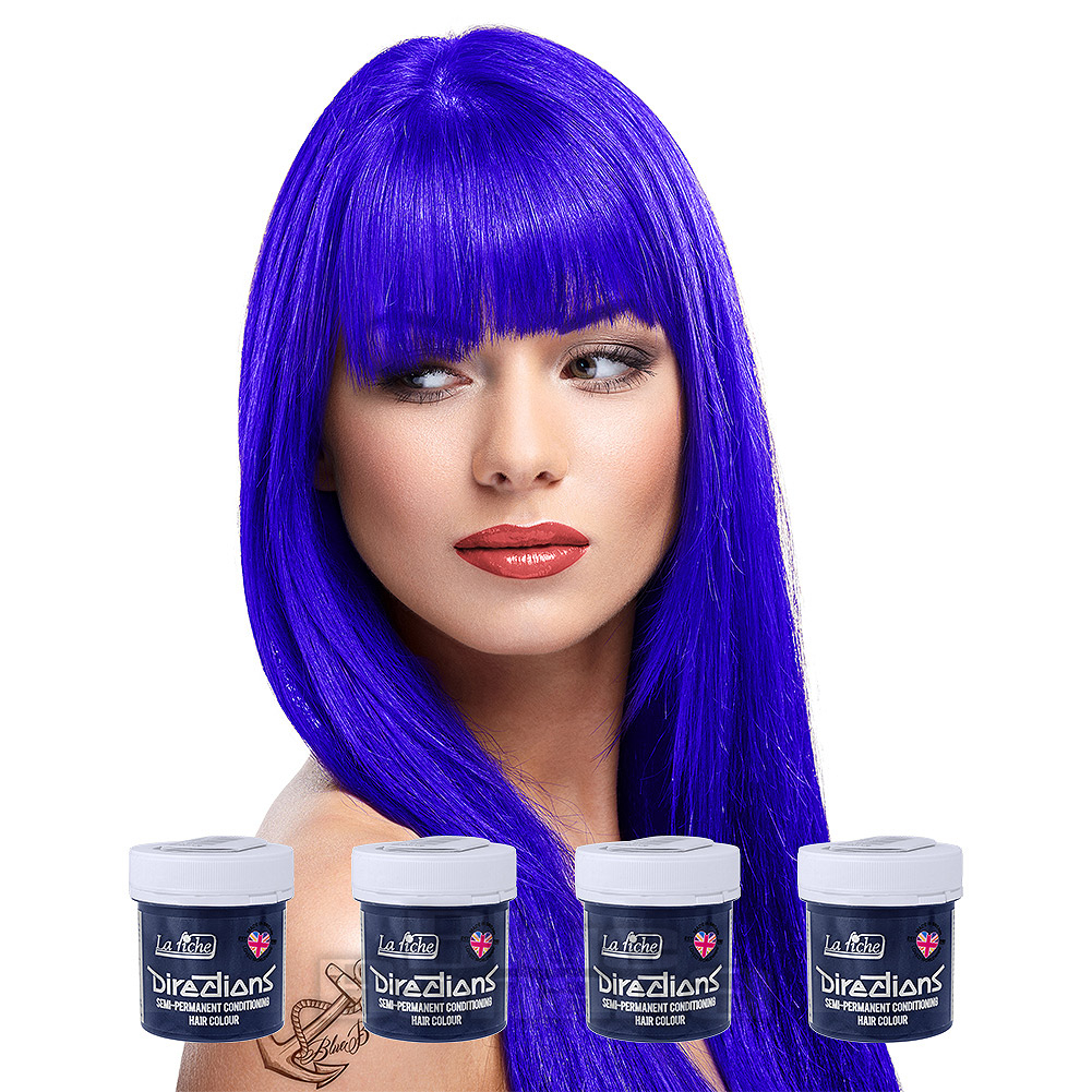 La Riche Directions Neon Blue Semi-Permanent Colour Hair Dye 4 Pack