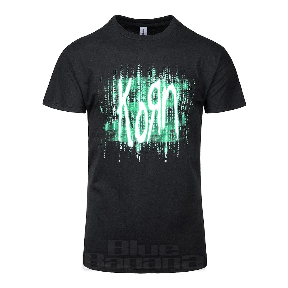 Official Merchandise Korn Matrix T-Shirt (Black) | Blue Banana
