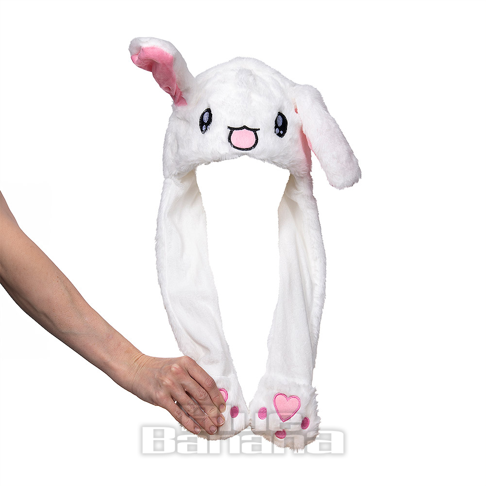 Blue Banana Rabbit Moving Ear Hat (White) | Blue Banana