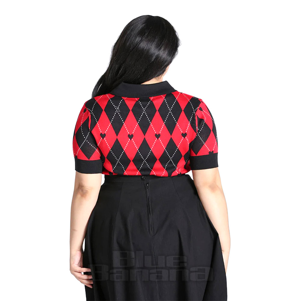 Hell Bunny Amy Black Red Top - Alternative Jumpers