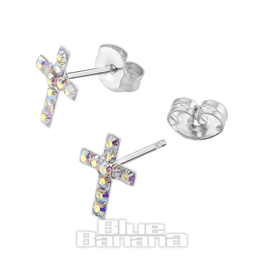 Studex Stainless Steel Aqua Butterfly March Earrings | Ear Piercing Studs