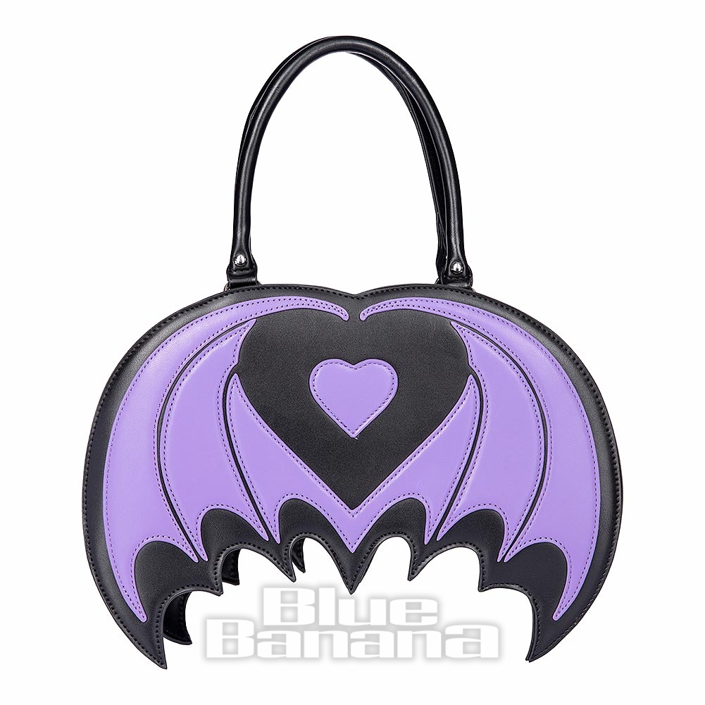 Banned Cosmo Bat Handbag (Black/Purple) | Blue Banana