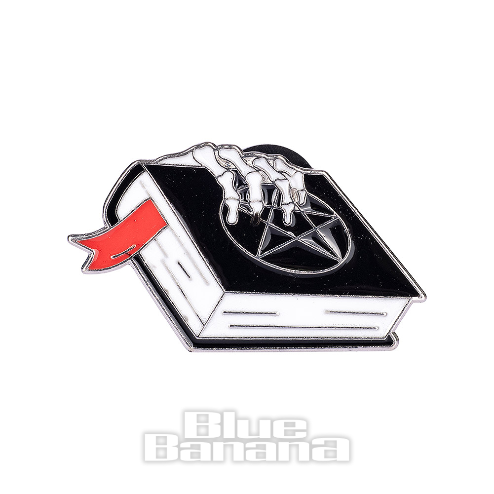 Blue Banana Book Pin Badge (Black) | Blue Banana
