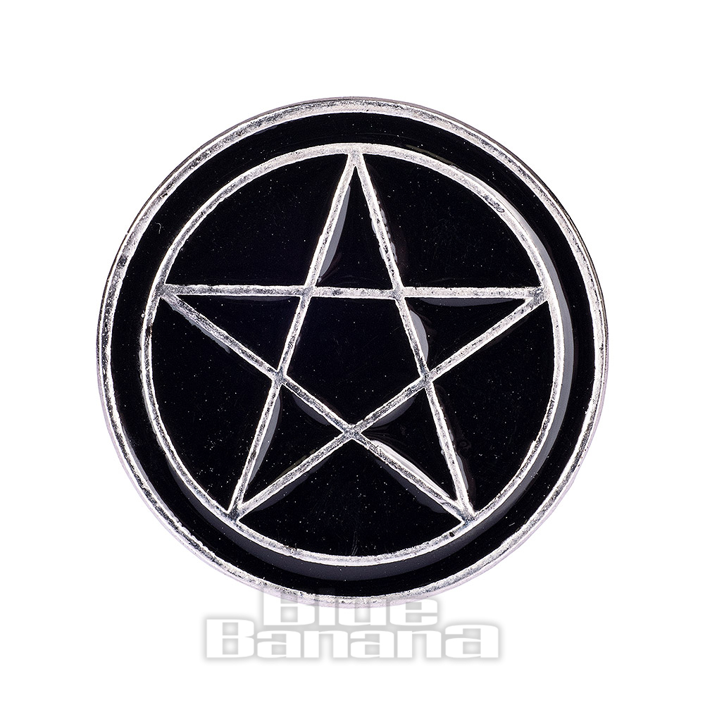 Blue Banana Pentagram Pin Badge (Black) | Blue Banana