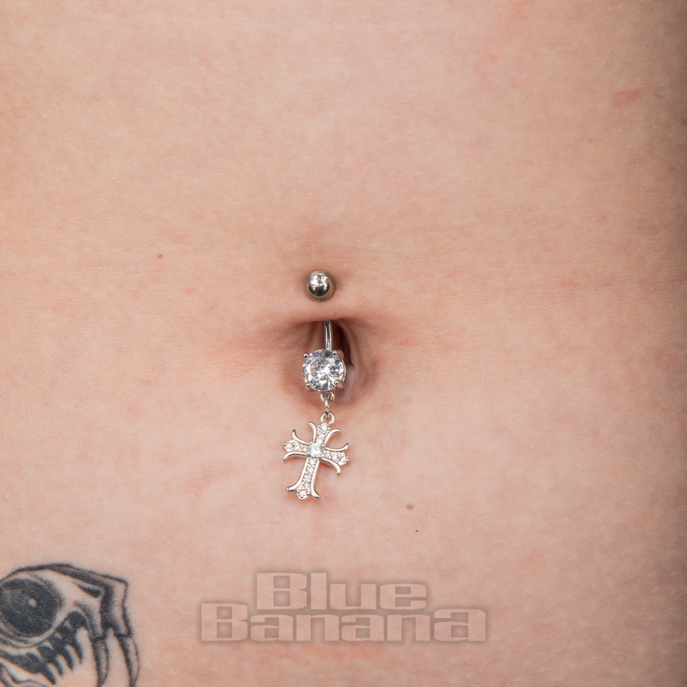Blue Banana Surgical Steel Flat Jewelled BCR (Aurora Borealis) | Body ...