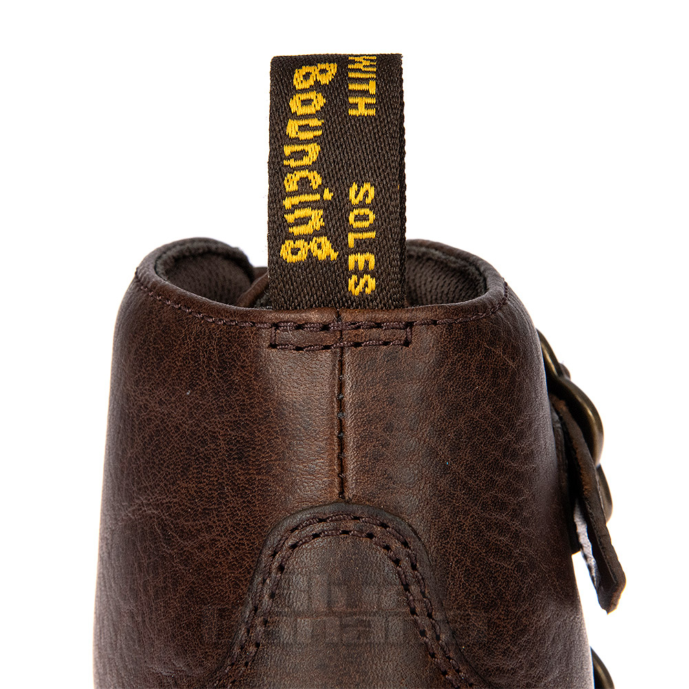 Dr Martens Devon Flower Grizzly Platform Boots | Brown DMs