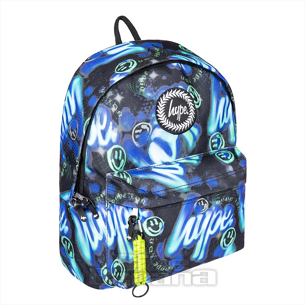 Hype Electric Smile Script Blue Backpack |School Rucksack