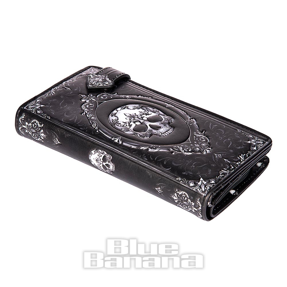 Nemesis Now Gothic Baroque Skull Embossed Purse (Black) | Blue Banana