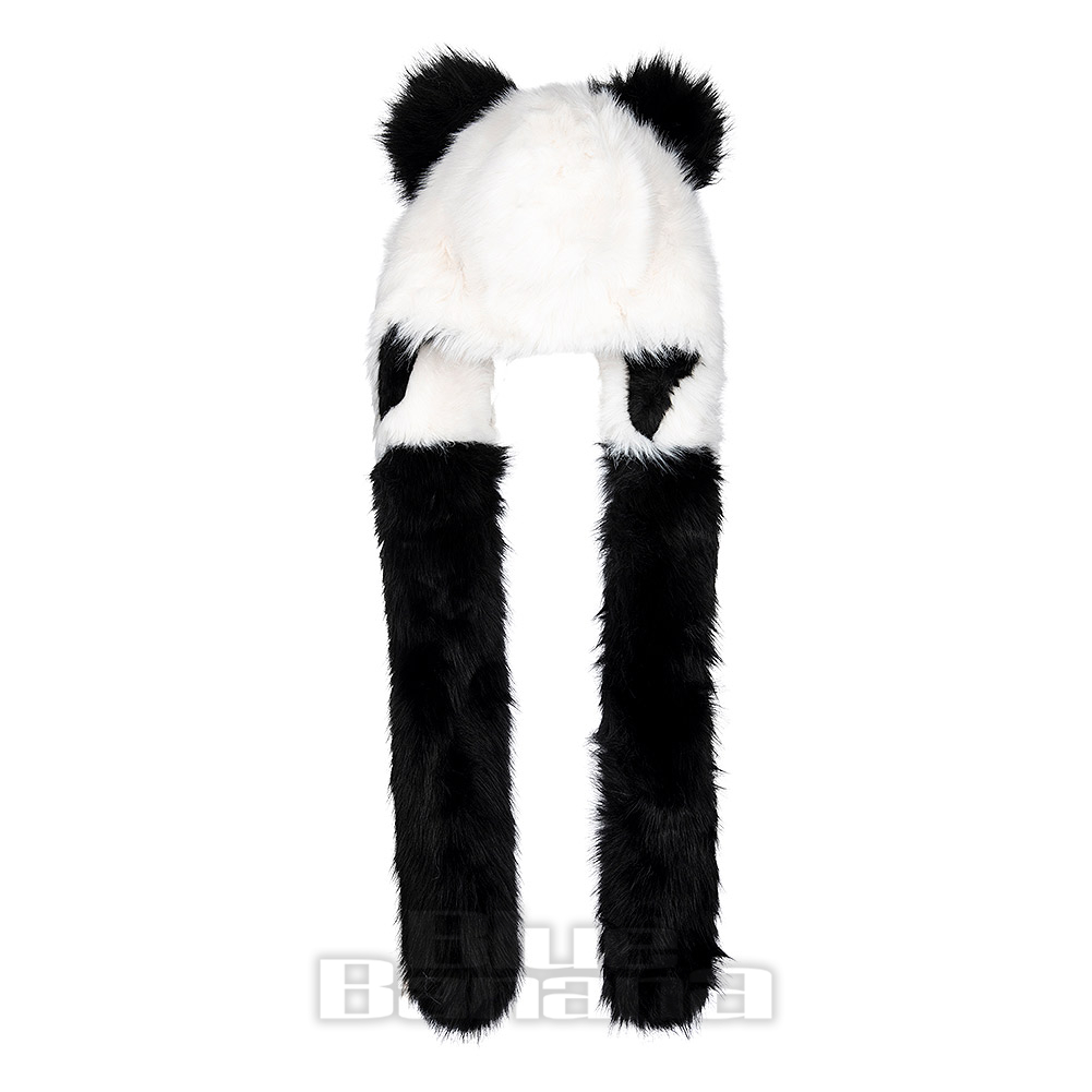 Blue Banana Panda Fur Hat (Black/White) | Blue Banana