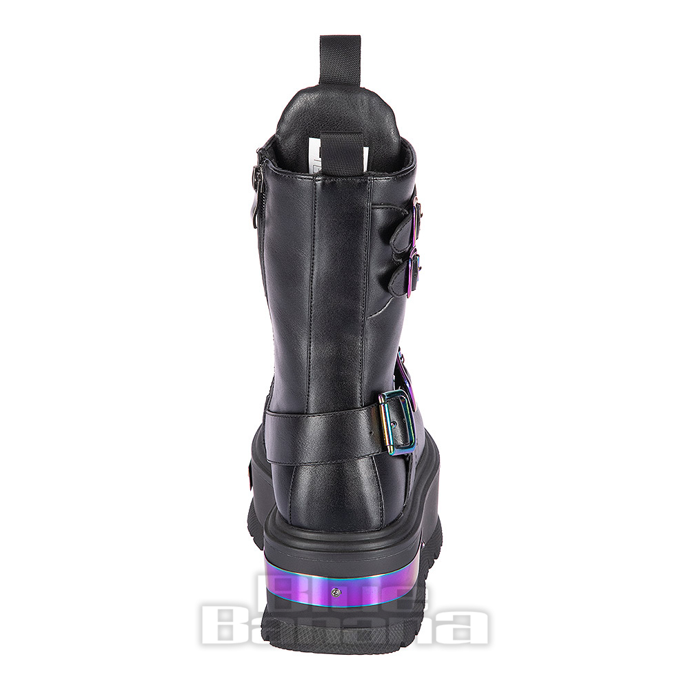 Koi Cosmic Fire Black Boots | Gothic Platform Boots