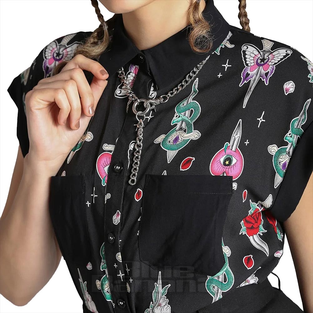 Hell Bunny Cersei Shirt (Black) | Blue Banana