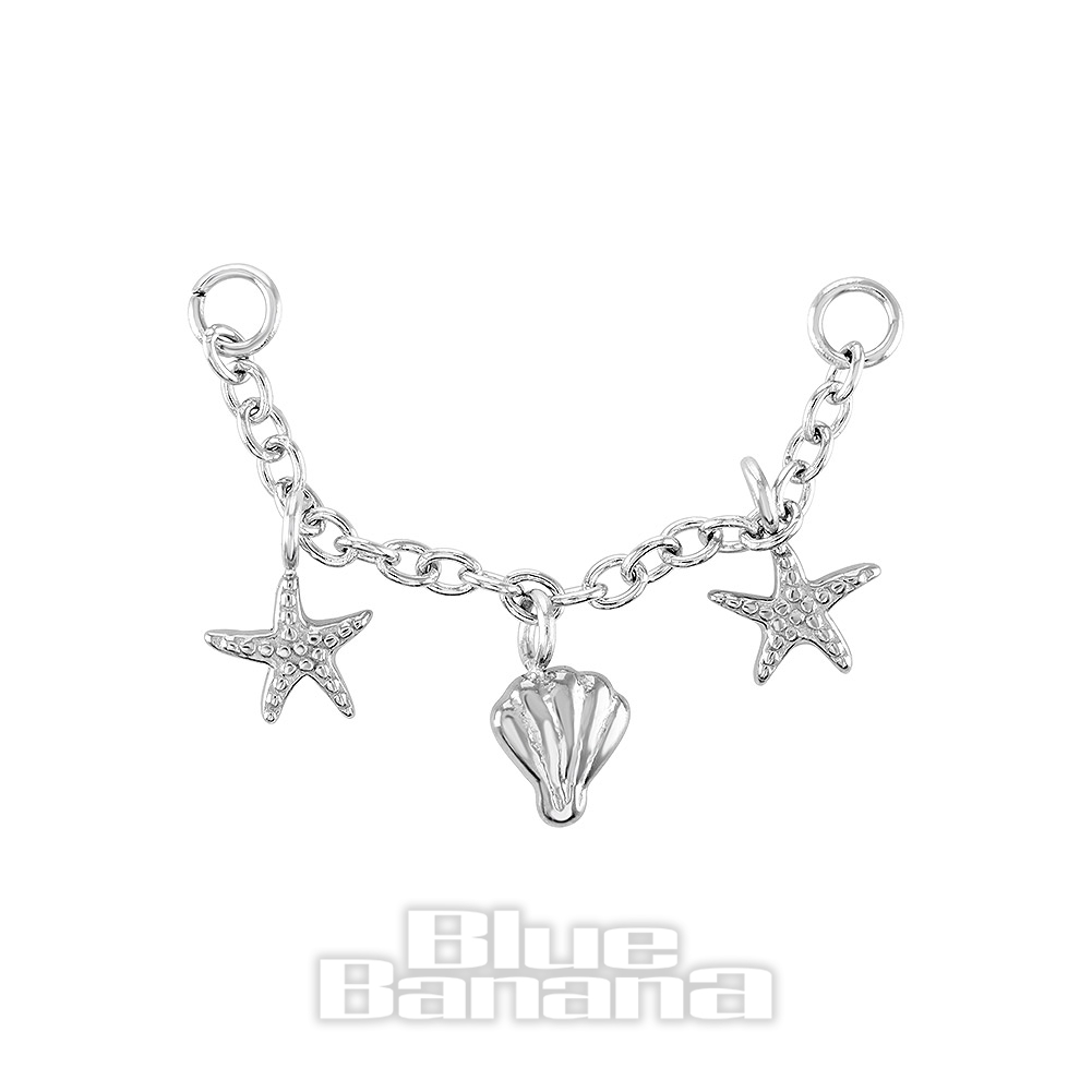 Shells Starfish Surgical Steel Industrial Chain | Body Piercing Jewellery