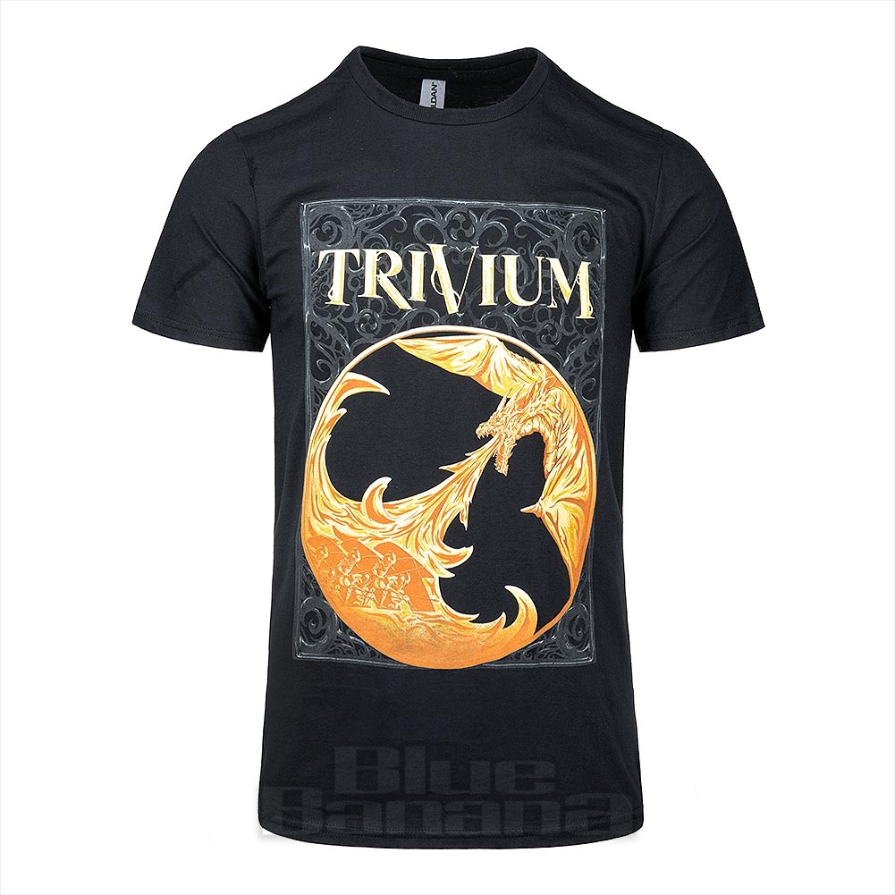 Official Merchandise Trivium Gold Dragon T-Shirt (Black) | Blue Banana