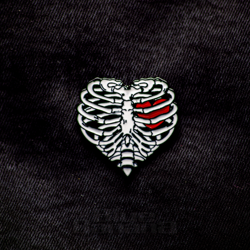 Blue Banana Ribcage Pin Badge (Black) | Blue Banana