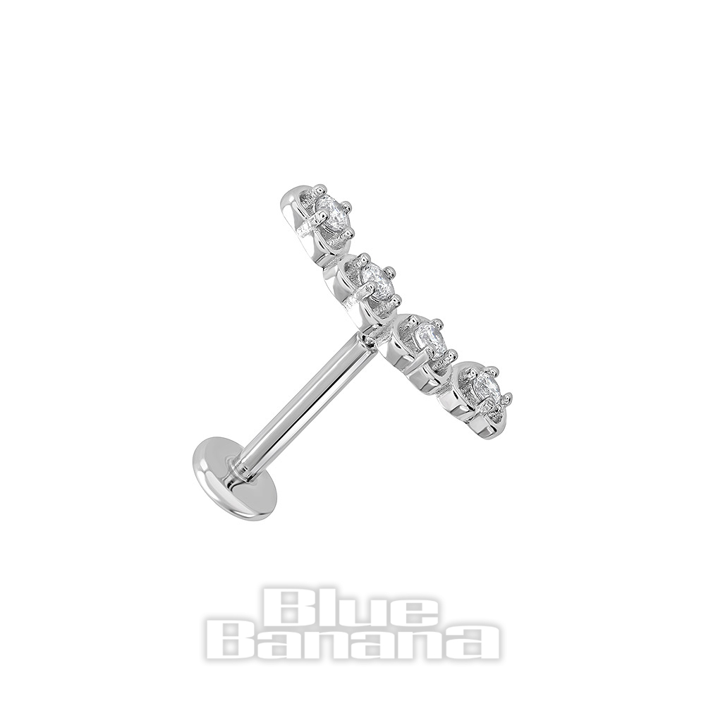 Blue Banana Surgical Steel Shooting Star Gems Threadless Top (Gold ...