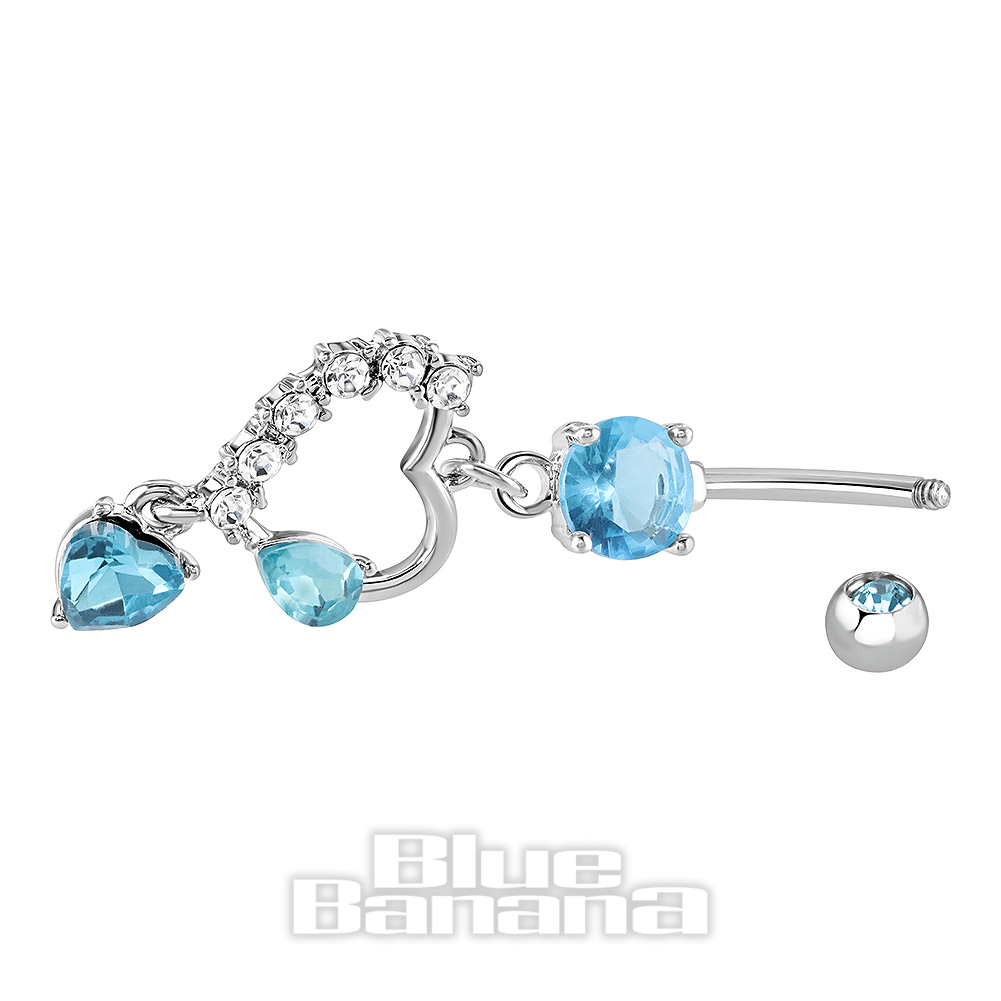 Blue Banana Polished Titanium 1.6 X 10Mm Externally Threaded Navel Bar ...