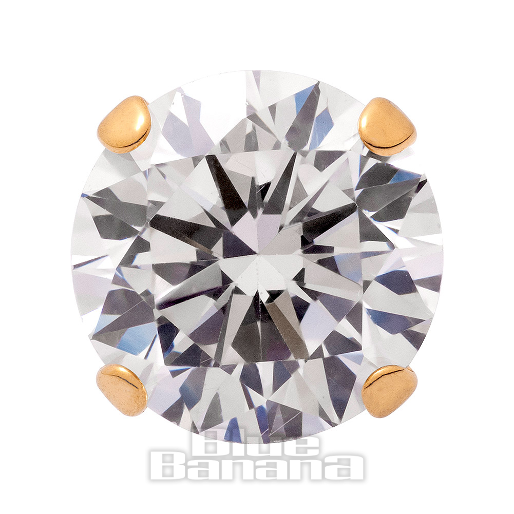 Plasma Gold Claw Crystal Threadless Top | Piercing Jewellery