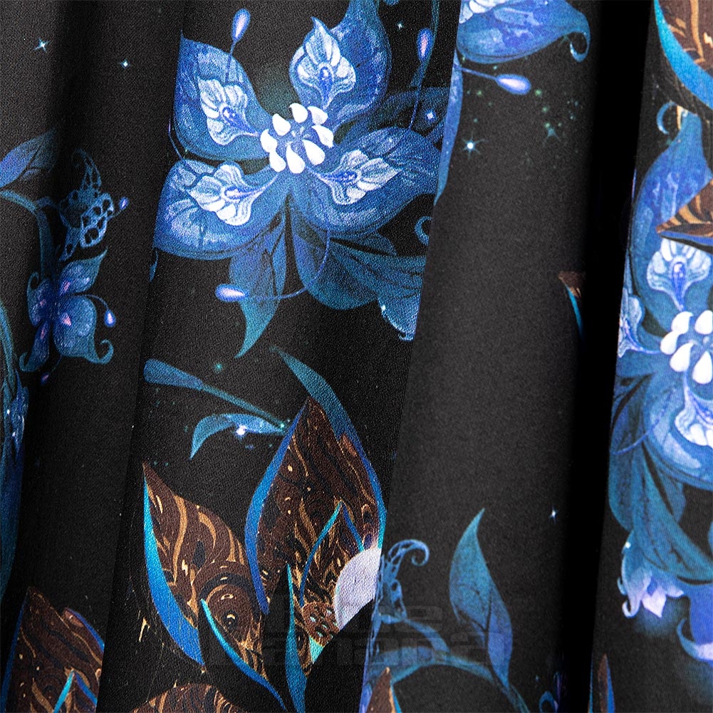 Bleeding Heart Lotus Print Midi Dress | Vintage Fashion