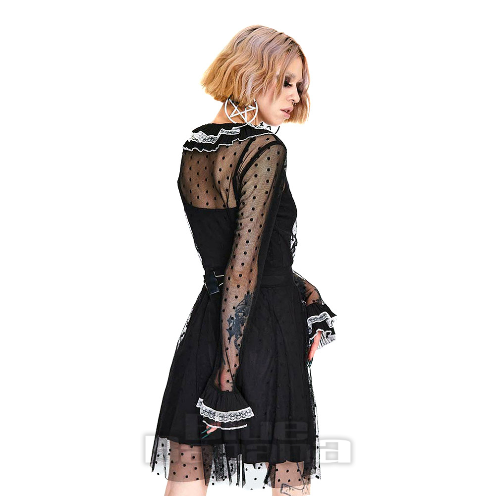 Jawbreaker Dot Mesh Witch Dress | Witchy Goth Dresses