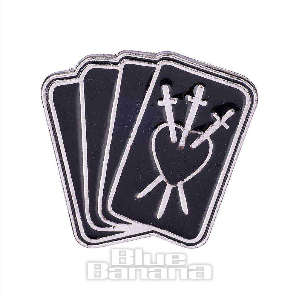 Blue Banana Tarot Cards Pin Badge (Black) | Blue Banana