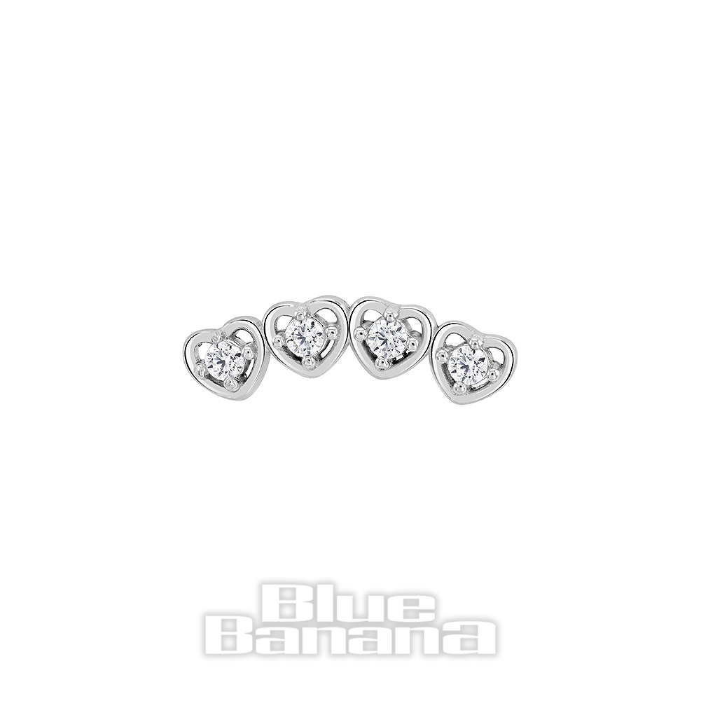 Blue Banana Surgical Steel Shooting Star Gems Threadless Top (Gold ...