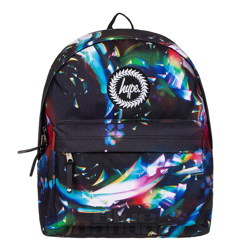 Hype Rainbow Refraction Black Backpack |School Rucksack