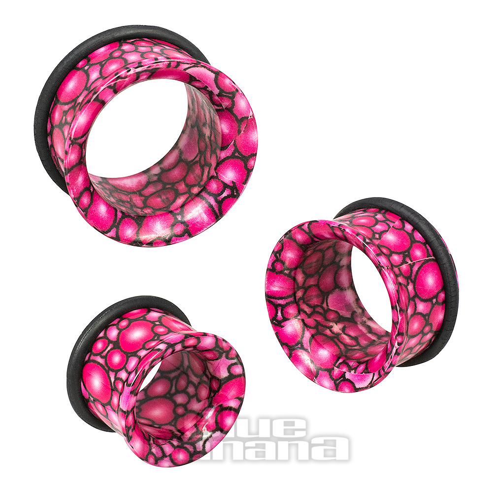 Blue Banana Acrylic Pink Pebble Ear Tunnel 8-20mm, Body Piercing ...