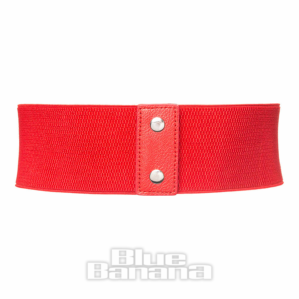 Blue Banana Red Elastic Bow Belt, Elasticated Waist Belt