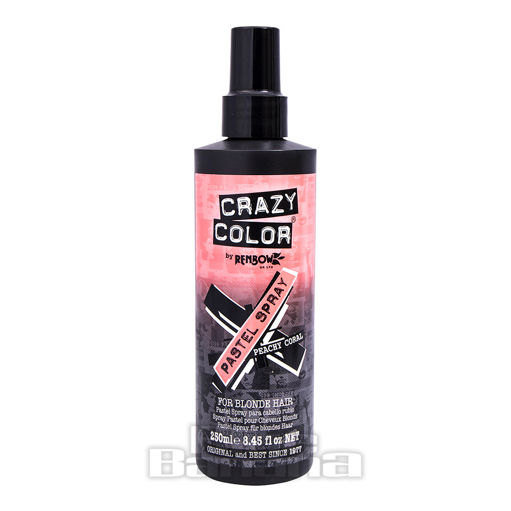 Crazy Color Temporary Pastel Peachy Coral Hair Spray 250ml, Festival